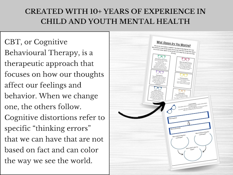 CBT for Kids, Thinking Errors Worksheets, Cognitive Distortions - Etsy