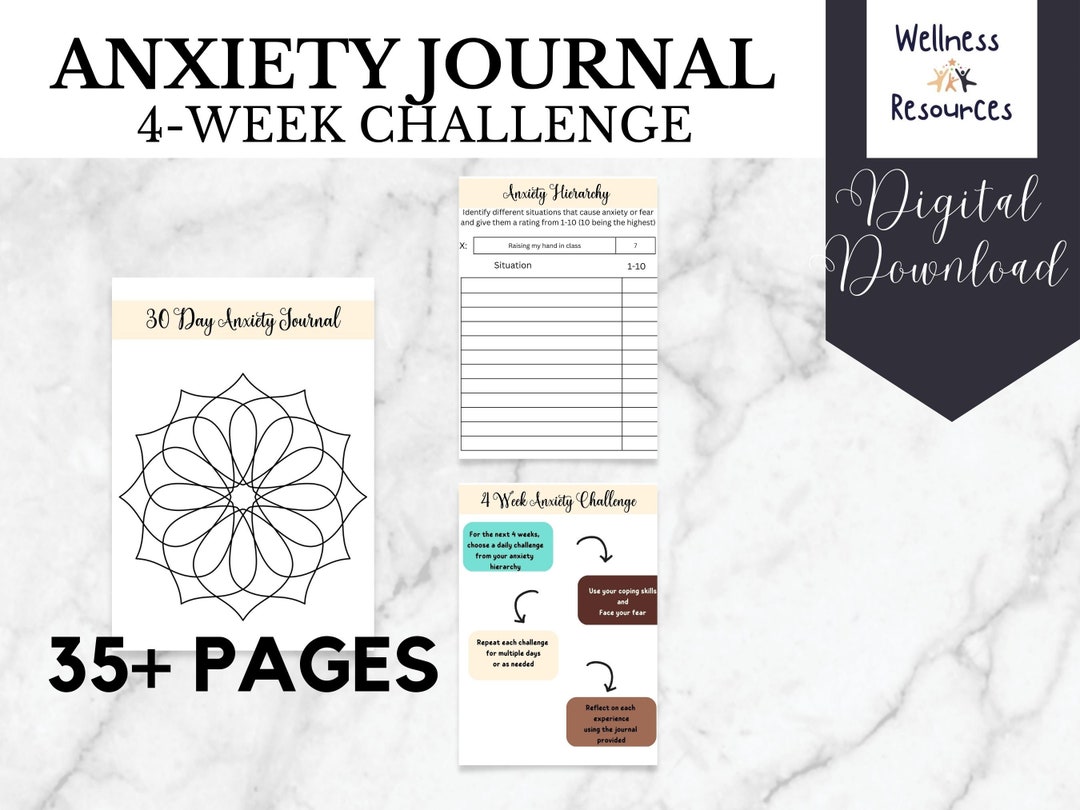 Anxiety Journal Mental Health Workbook Printable - Etsy