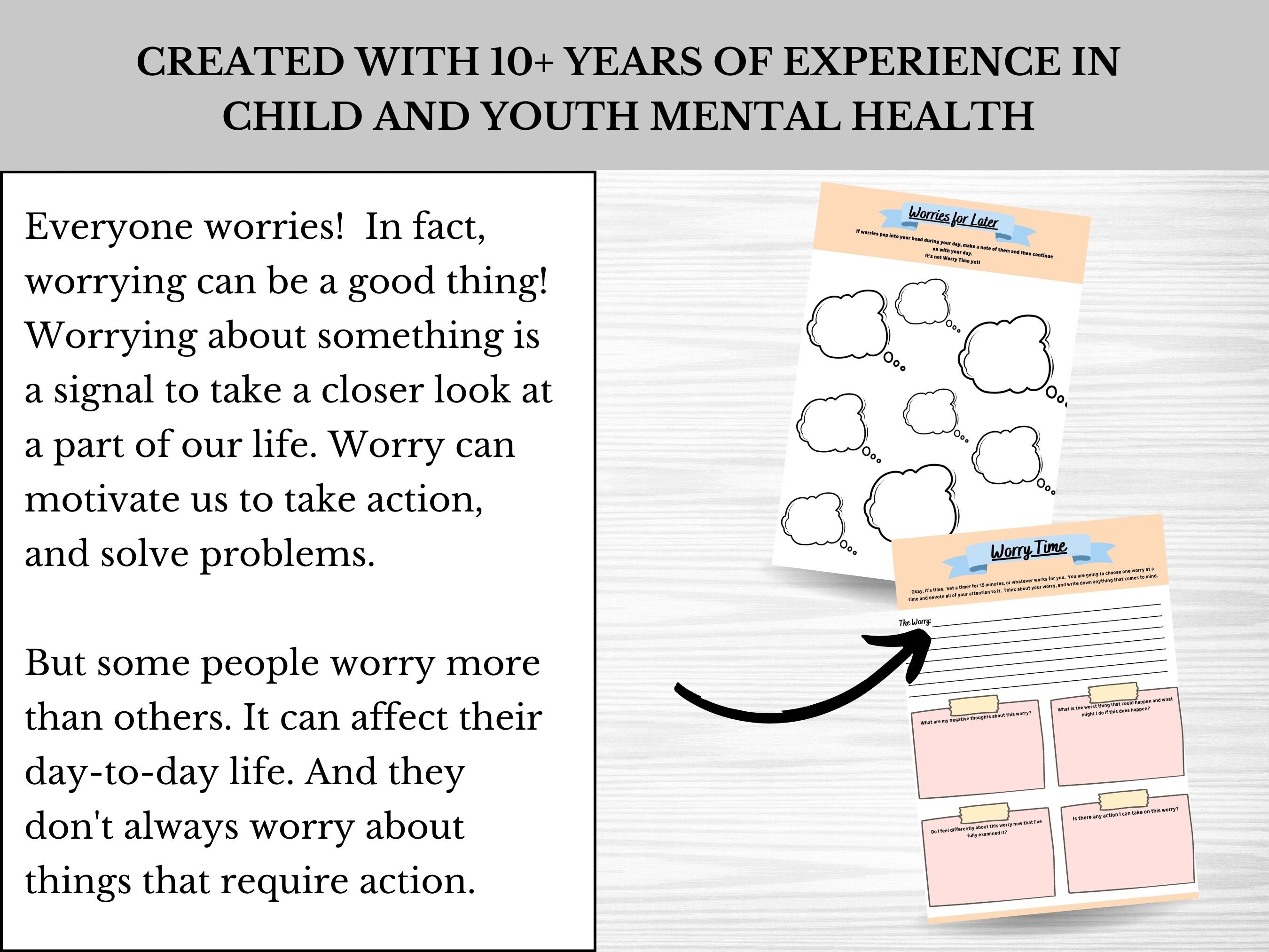 Anxiety Journalling for Kids, Worry Time Notebook, Scheduled Worry ...