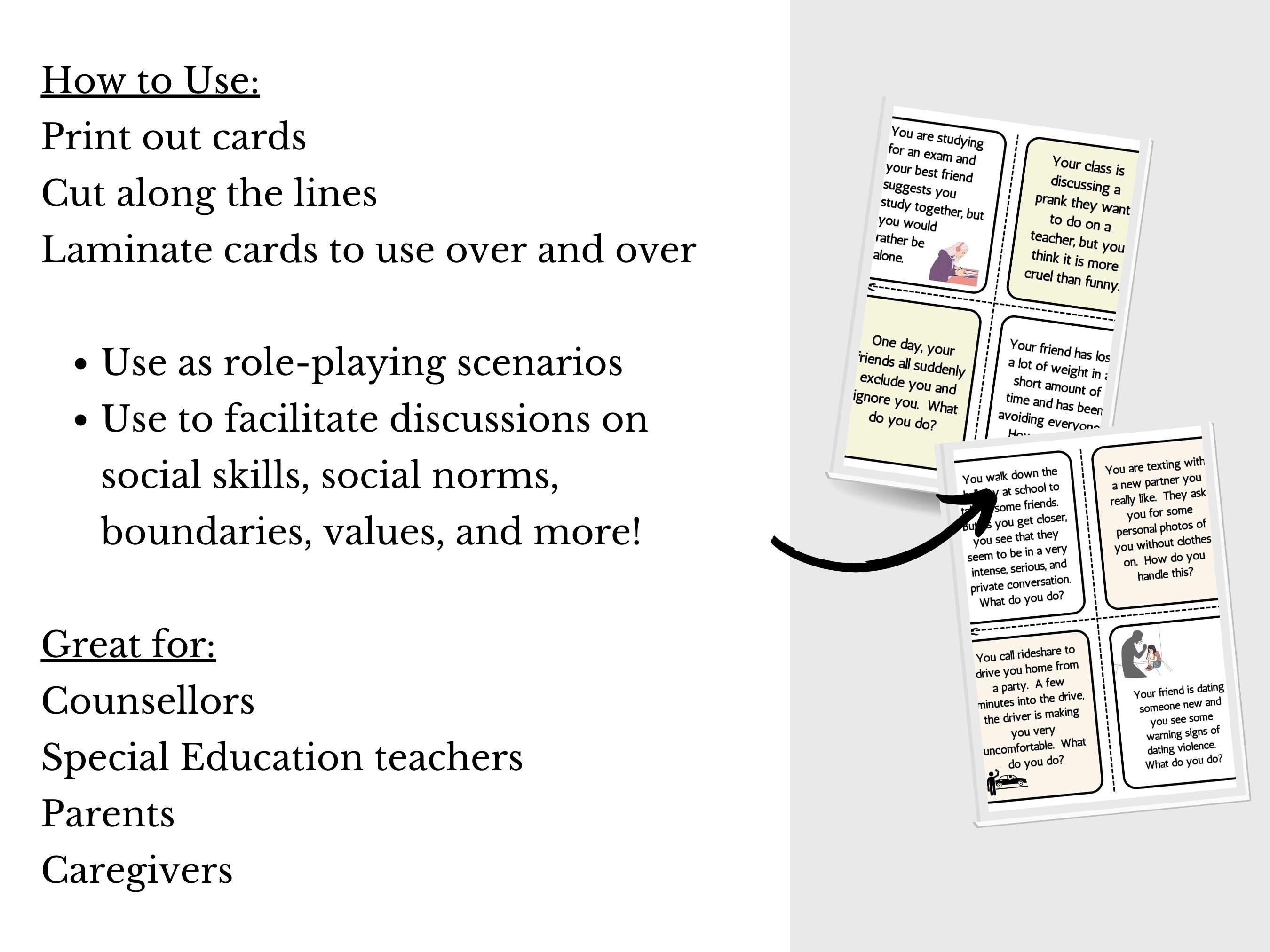 Social Skills Flashcards for Kids and Teens BUNDLE - Etsy