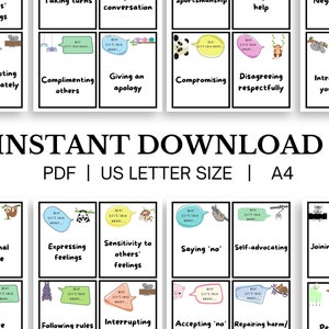 Social Skills List Flashcards - Etsy