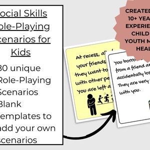 Social Skills Bundle FOR KIDS, Role-playing Scenarios, Flashcard Games ...