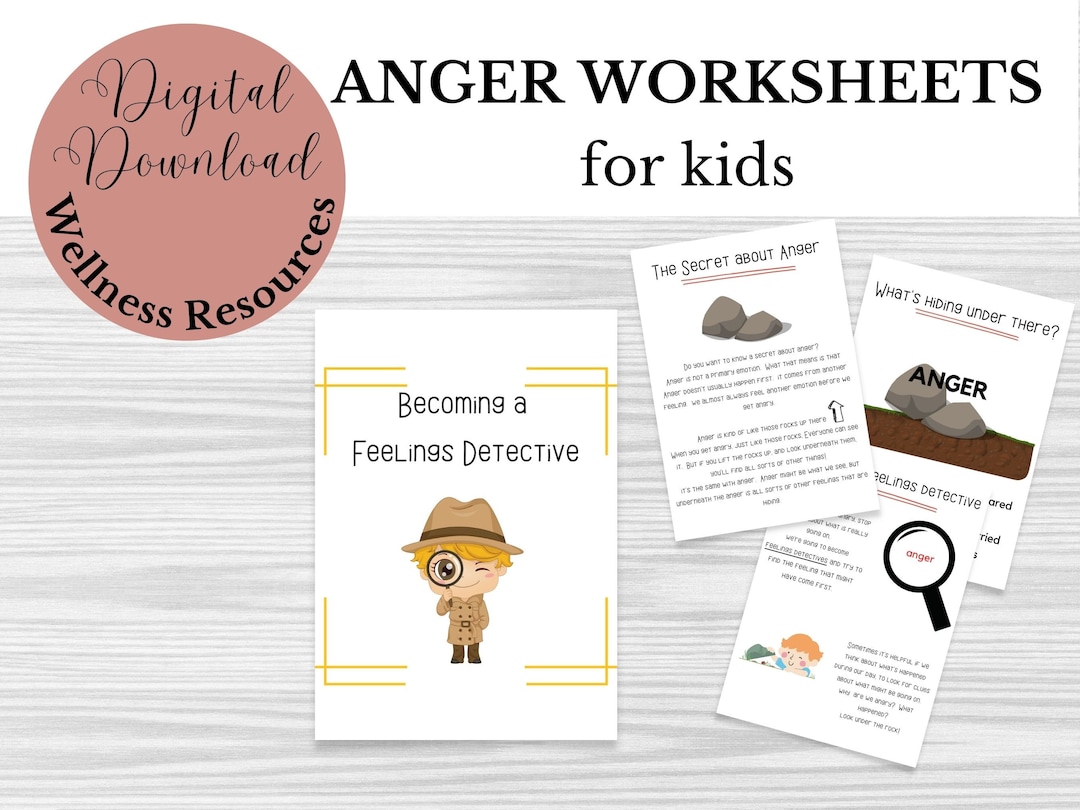 Anger Worksheets for Kids, Feelings Detective, Anger Coping Skills ...