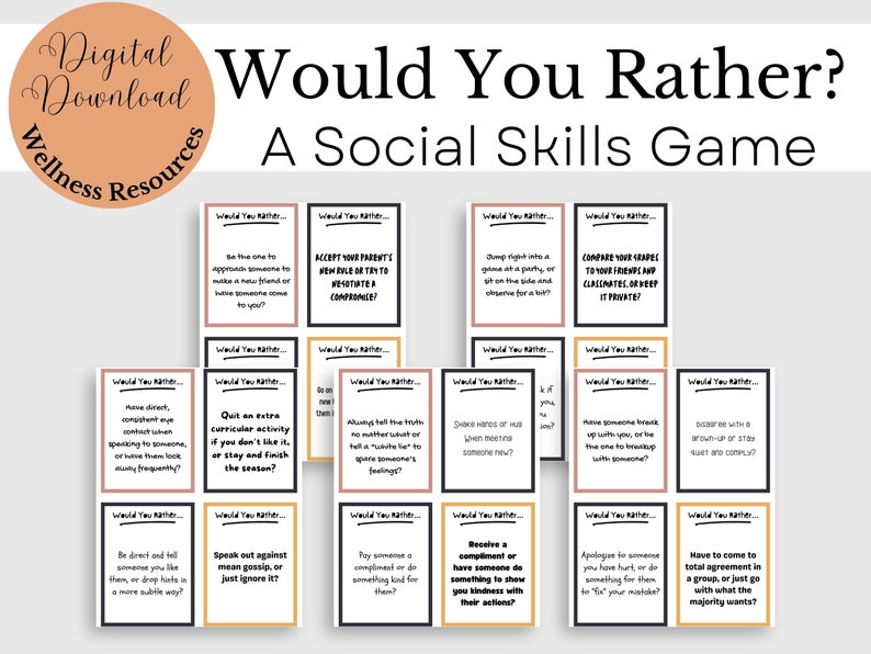 Social Skills Card Game Would You Rather - Etsy