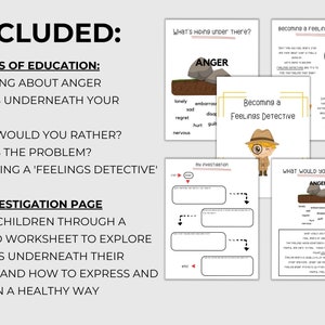 Anger Worksheets for Kids, Feelings Detective, Anger Coping Skills ...