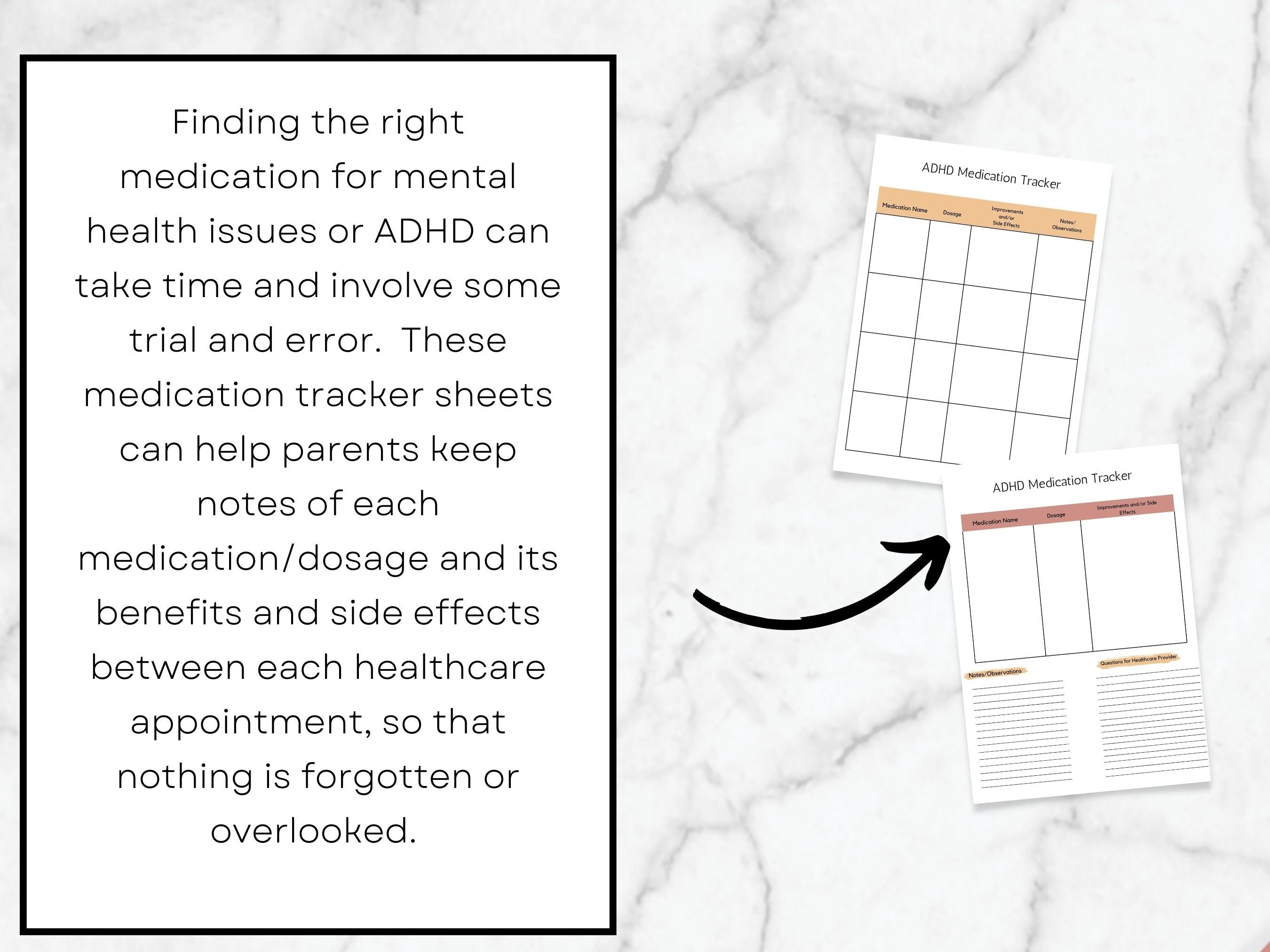 Medication Log Tracker for ADHD and Mental Health - Etsy