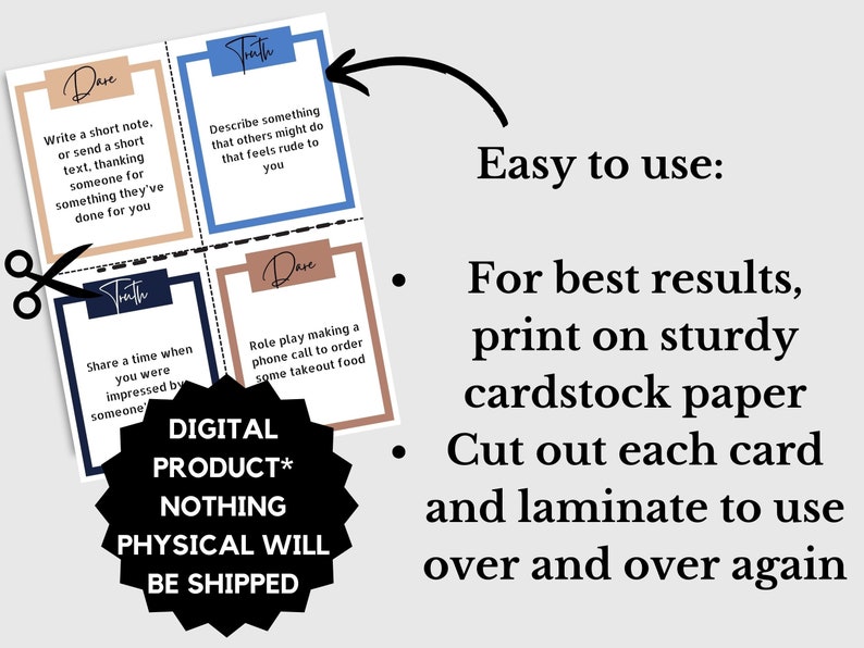 Social Skills Game for Kids Teens Truth or Dare Cards - Etsy