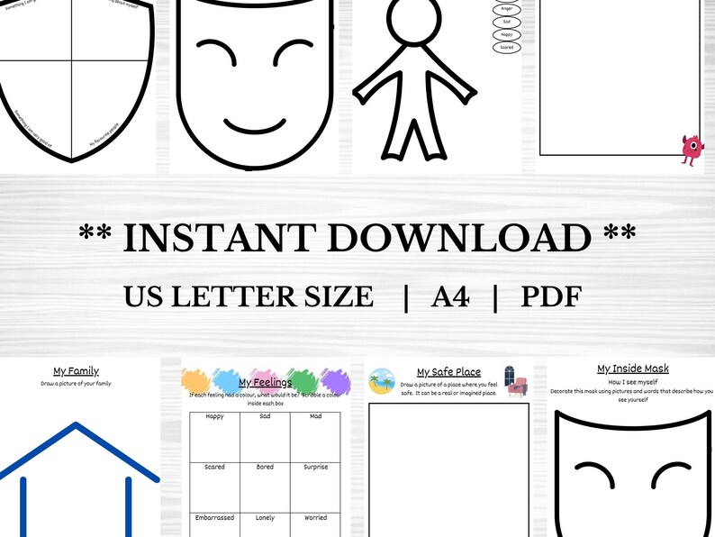 Child Therapy Worksheet Templates Counselling Resources - Etsy
