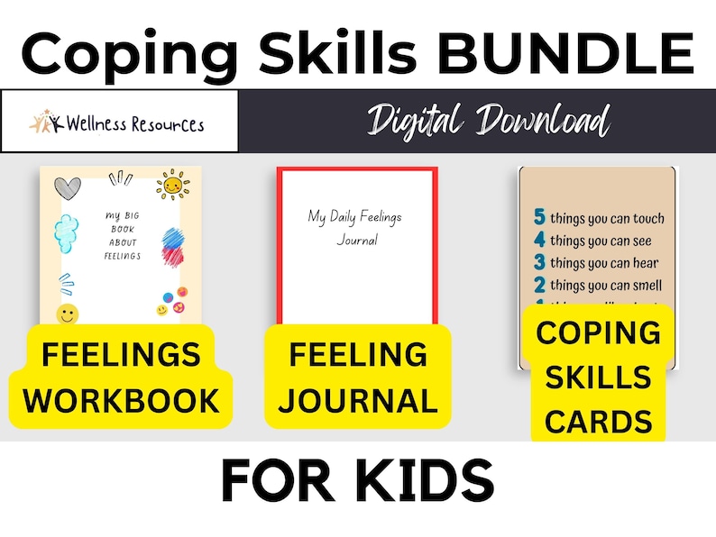 Coping Skills for Kids BUNDLE, Emotional Awareness and Emotional ...