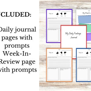 Feelings Journal for Kids, Daily Prompts for Reflection, Mental Health ...