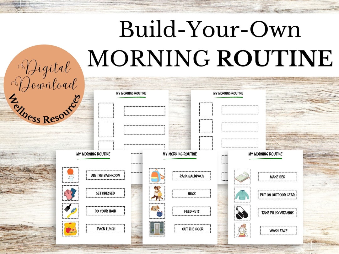Morning Routine Worksheet for Kids - Etsy