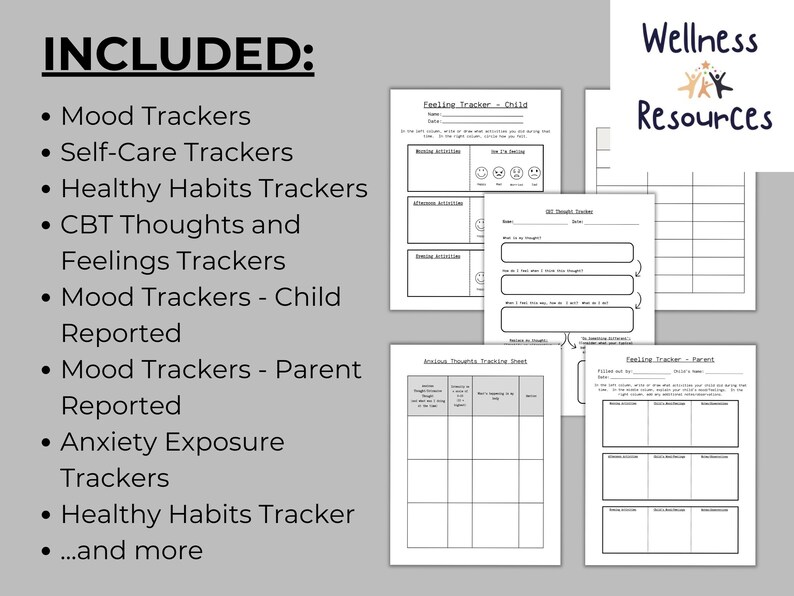 Counselling Tracking Sheets, Mood Thought Goal-setting Trackers - Etsy