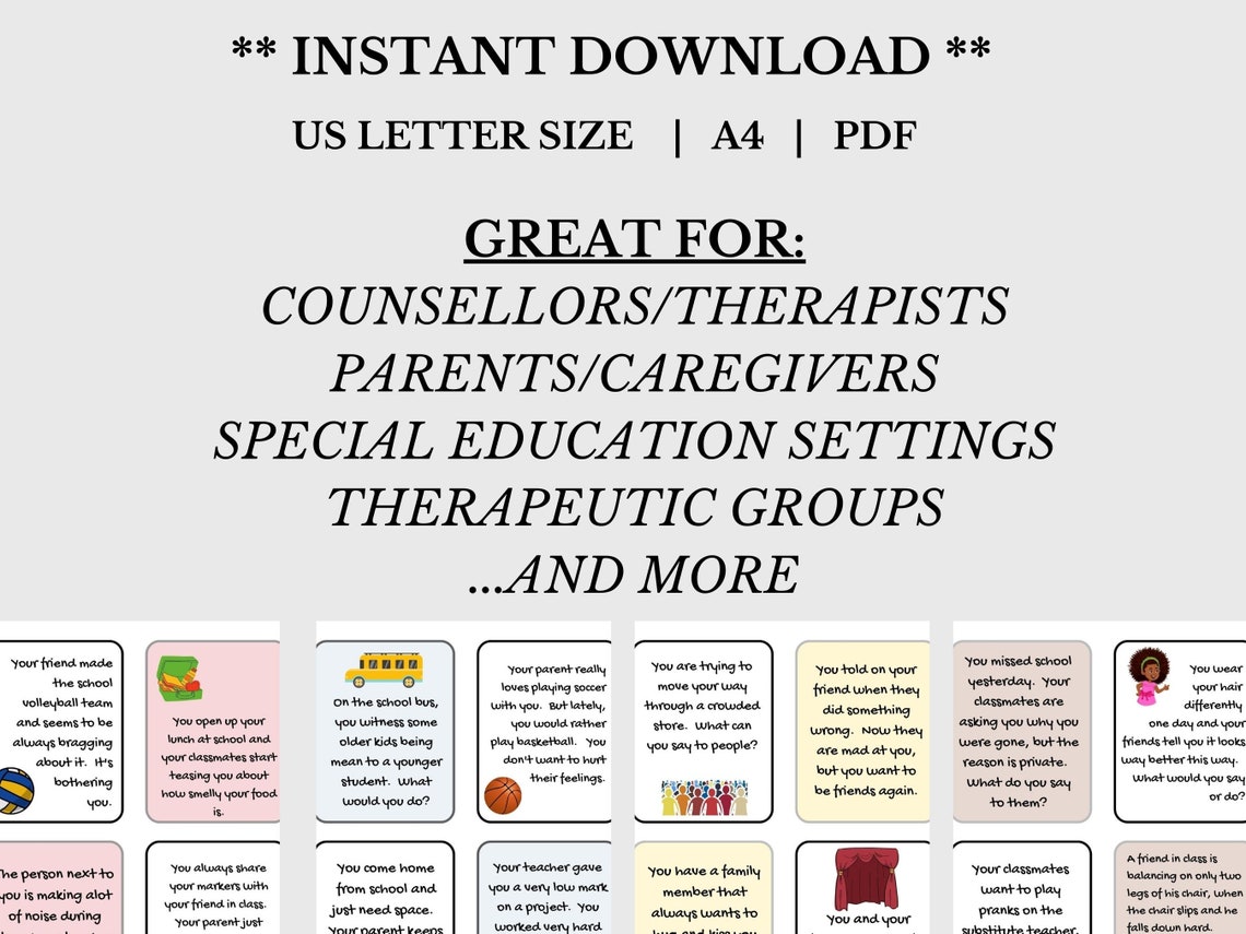 Role-playing Scenarios for Kids Interpersonal Skills - Etsy