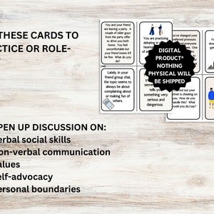 Social Skills Flashcards for Teens, Role Play Scenarios - Etsy