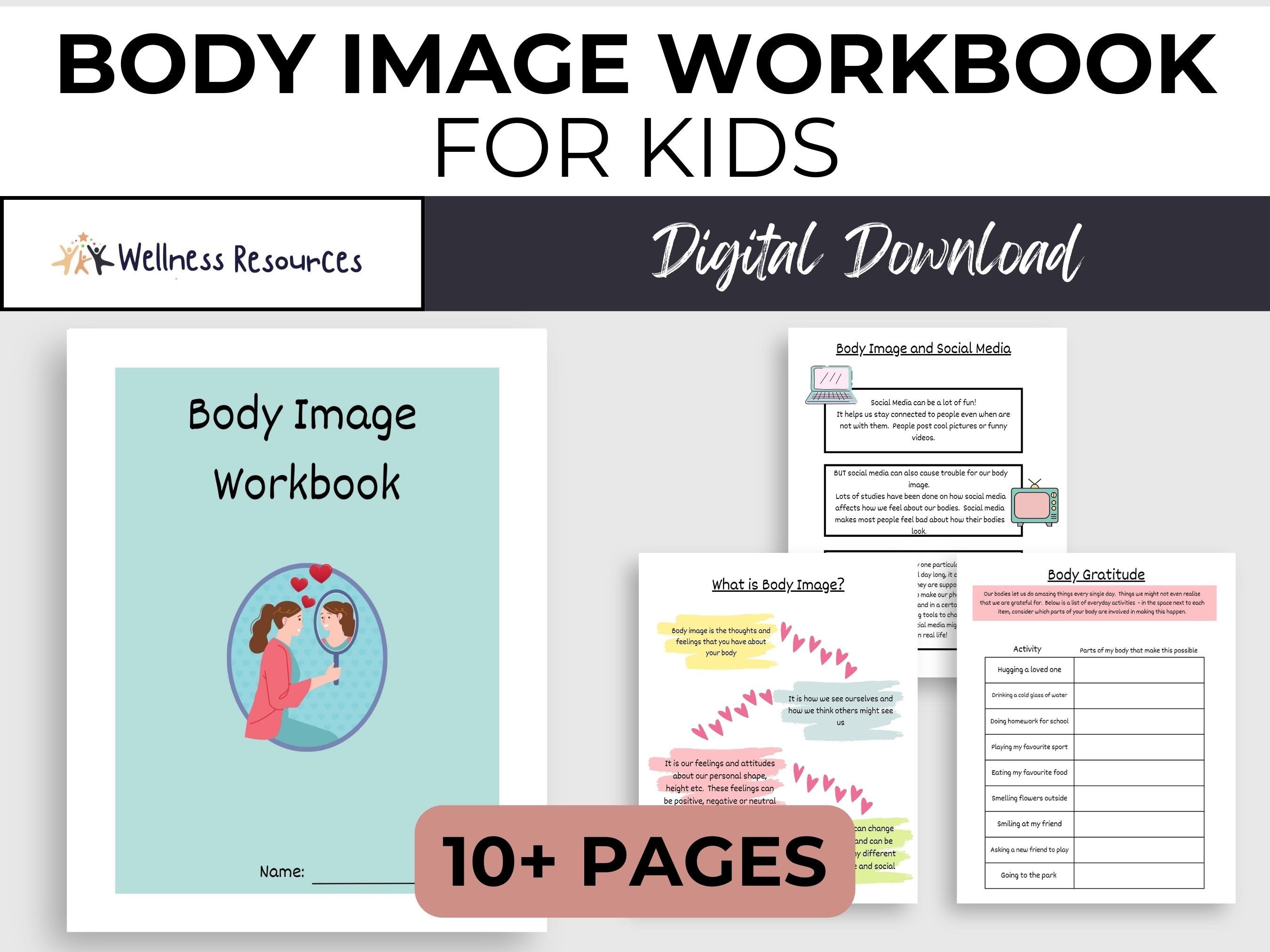Body Image Workbook for Kids, Body Positivity Neutrality Worksheets - Etsy