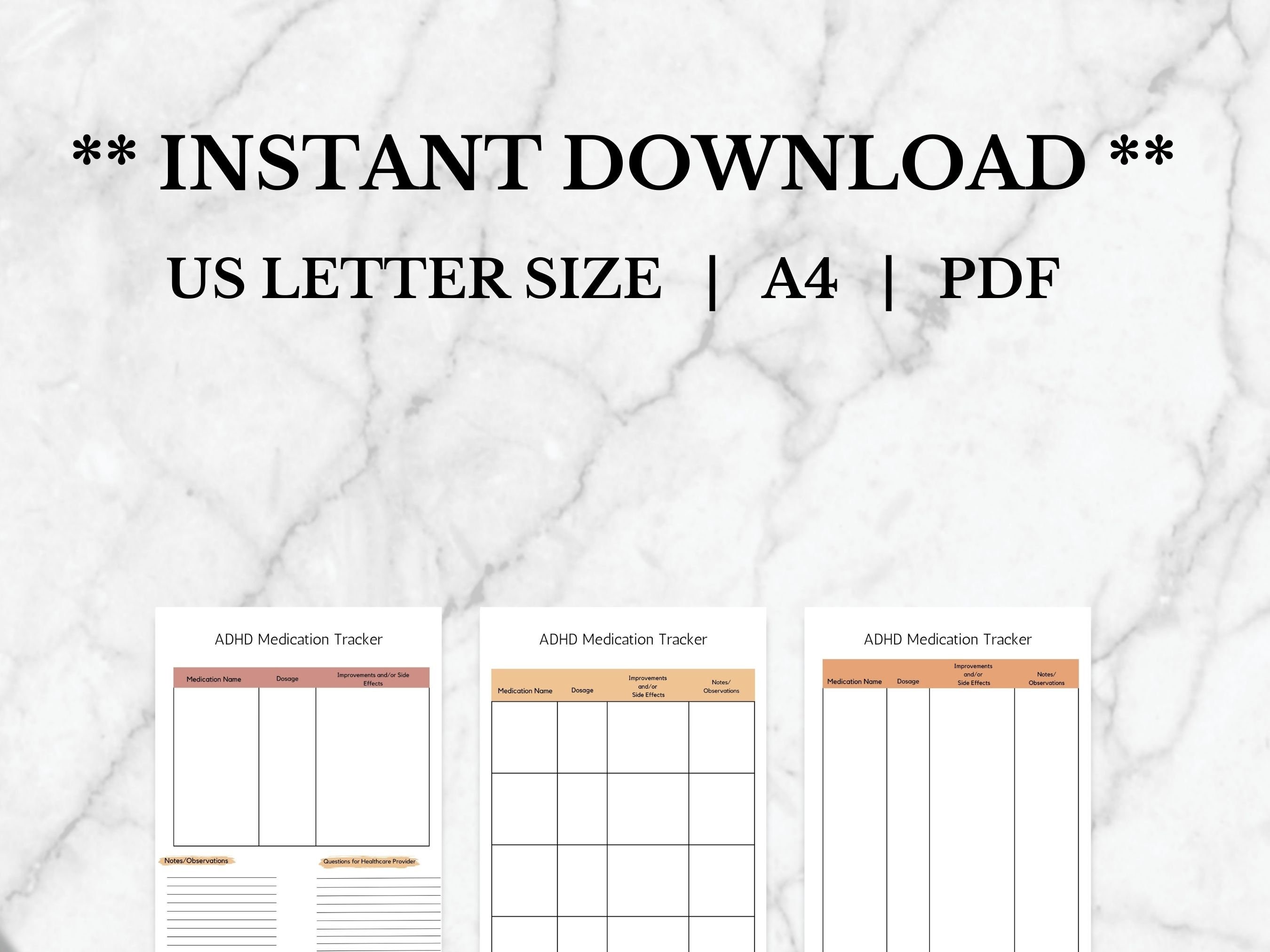 Medication Log Tracker for ADHD and Mental Health - Etsy
