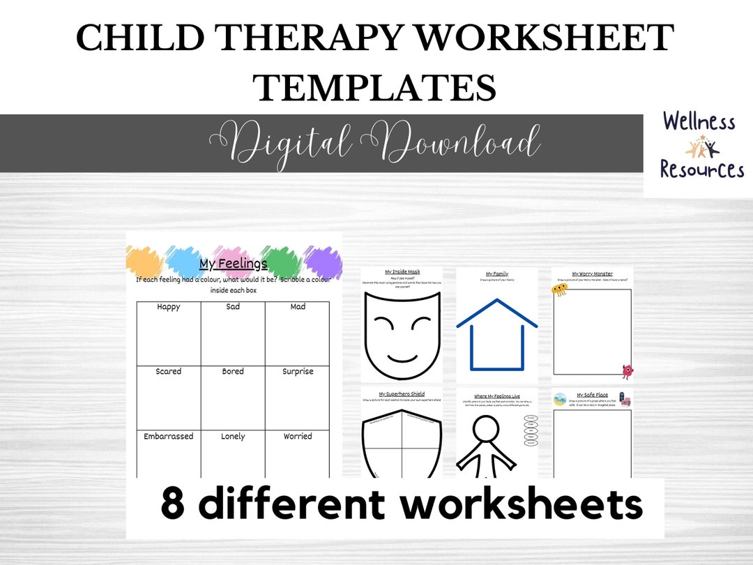 Child Therapy Worksheet Templates Counselling Resources - Etsy