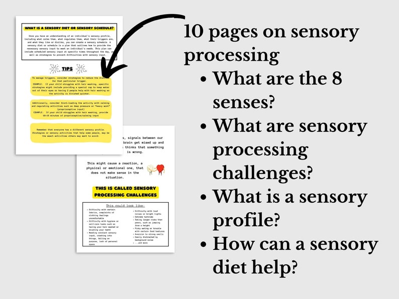 Sensory Processing Worksheets, Sensory Diet Planner - Etsy