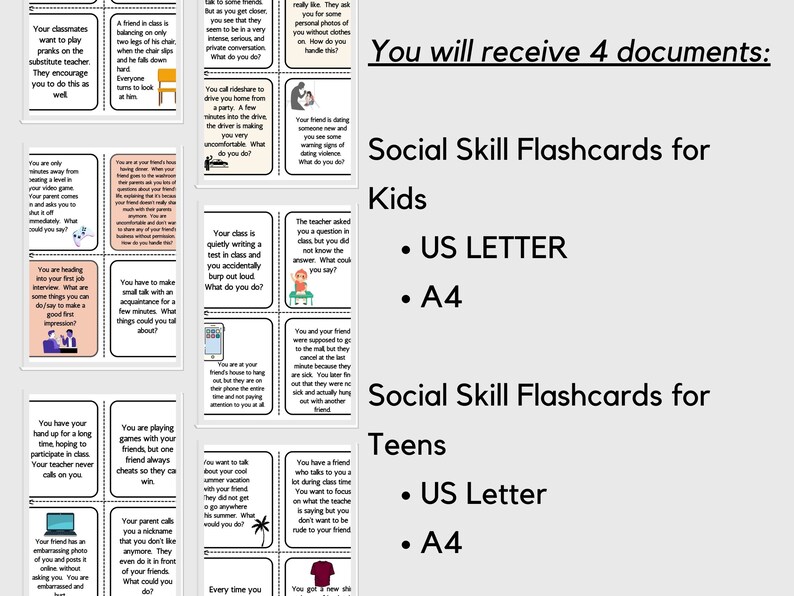 Social Skills Flashcards for Kids and Teens BUNDLE - Etsy