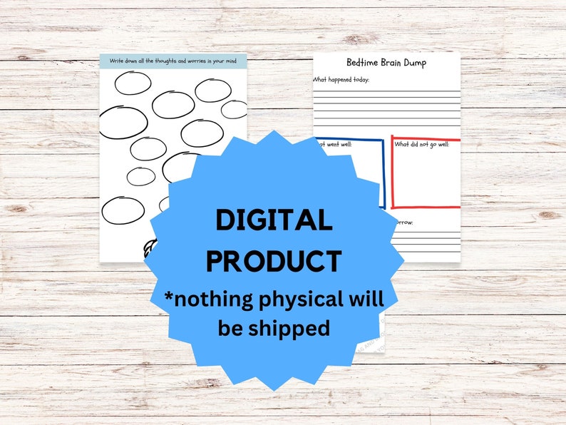 Brain Dump Bedtime, Anxiety Worksheets for Kids - Etsy