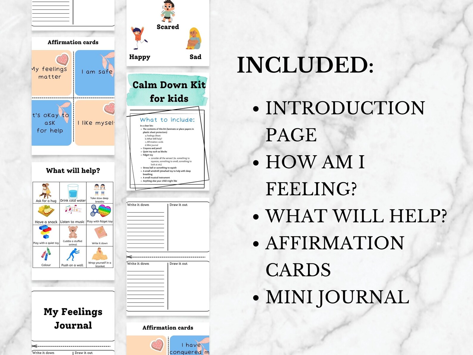 Calm Down Kit for Kids , Calming Corner Resource, Emotional Regulation ...