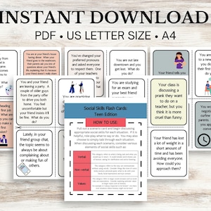 Social Skills Flashcards for Teens, Role Play Scenarios - Etsy