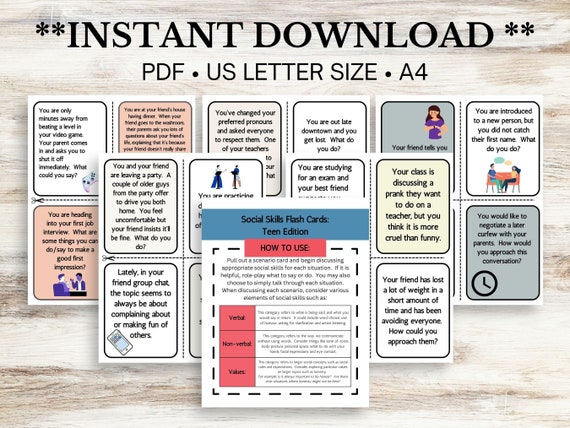 Tarjetas De Juego De Roles De Habilidades Sociales 01 Tarjetas Para
