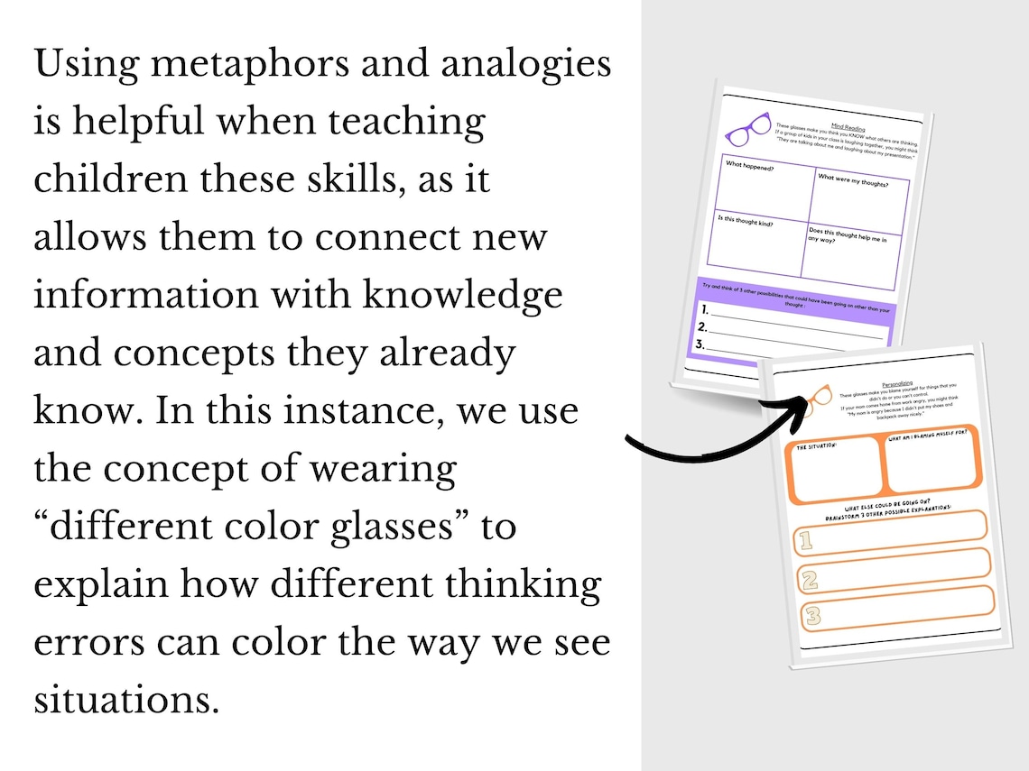 CBT for Kids, Thinking Errors Worksheets, Cognitive Distortions - Etsy UK