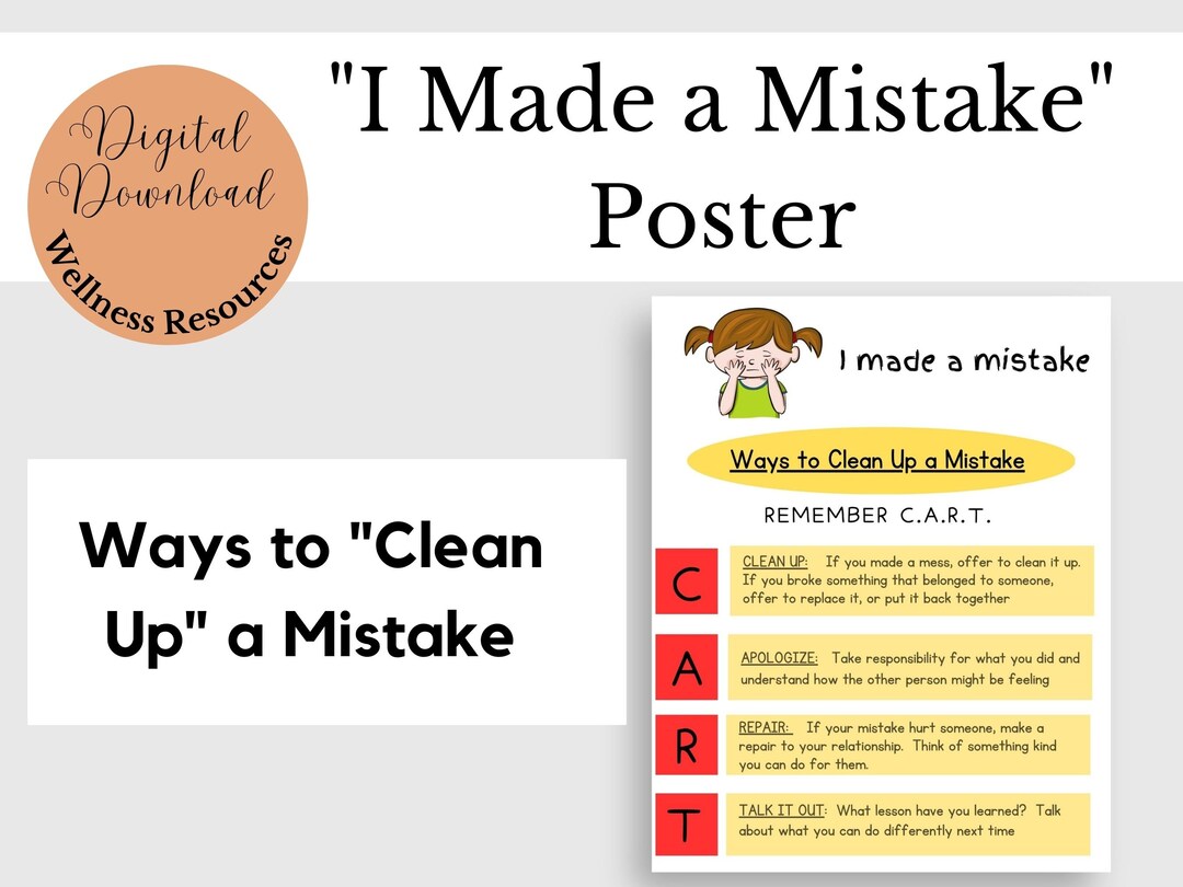 I Made a Mistake Poster Emotional Education for Kids - Etsy
