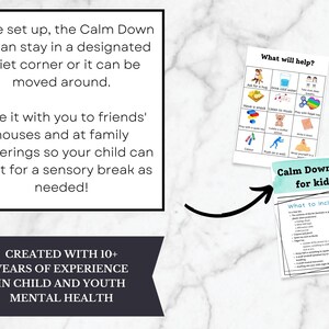 Calm Down Kit for Kids , Calming Corner Resource, Emotional Regulation ...