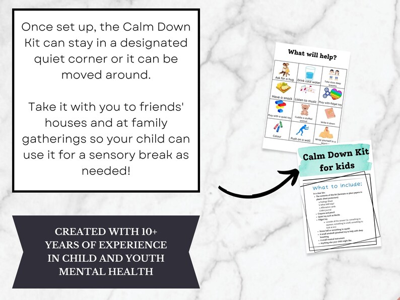 Calm Down Kit for Kids , Calming Corner Resource, Emotional Regulation ...