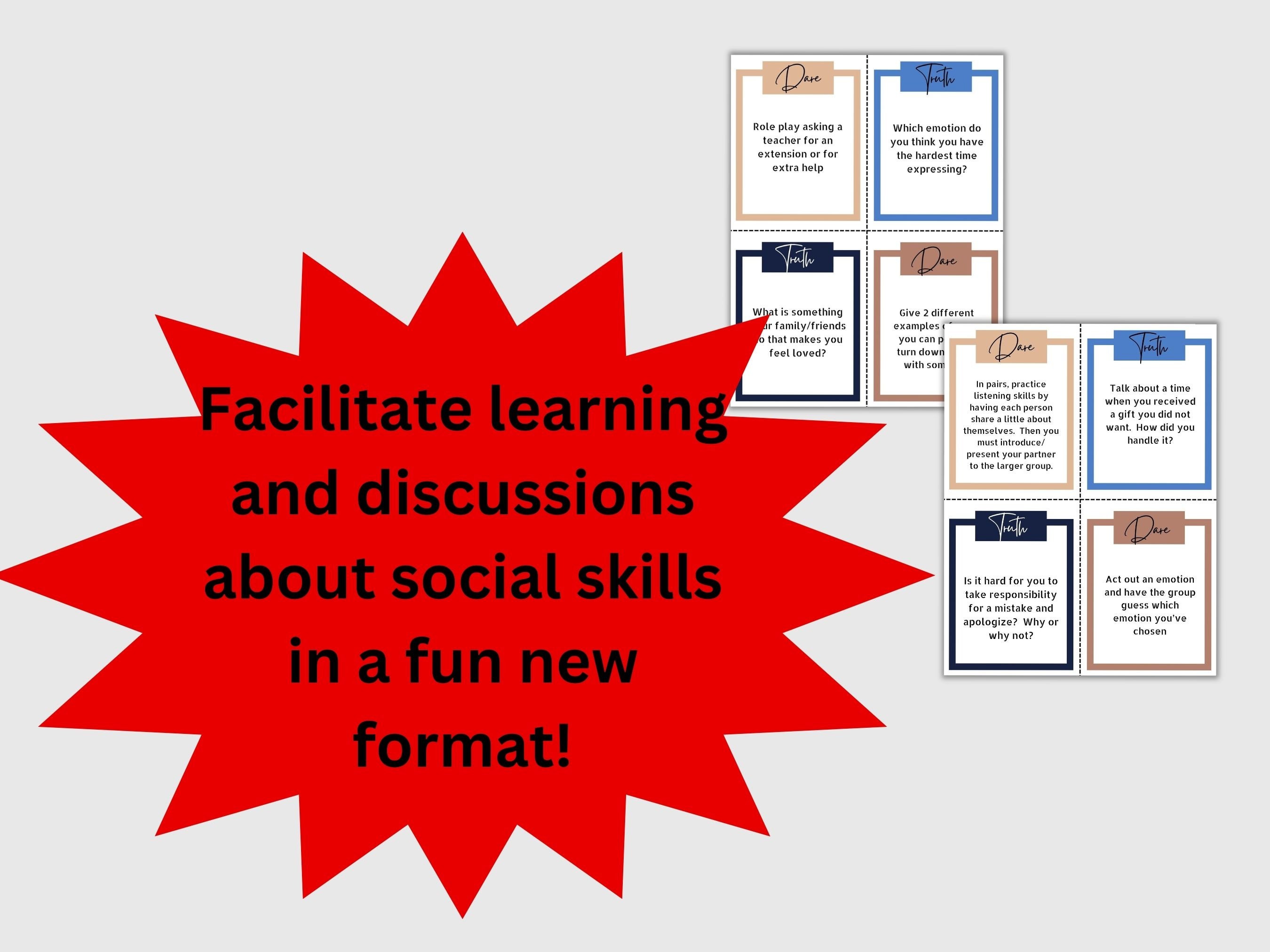 Social Skills Game for Kids Teens Truth or Dare Cards - Etsy