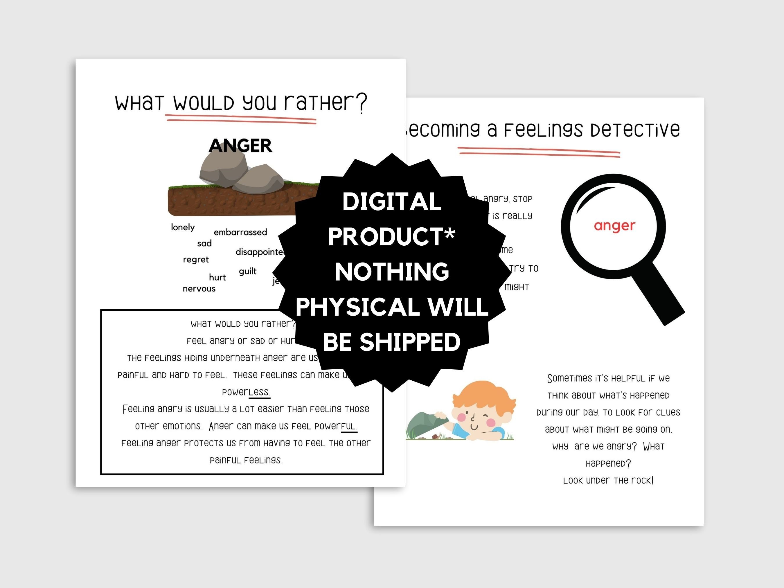 Anger Worksheets for Kids, Feelings Detective, Anger Coping Skills ...