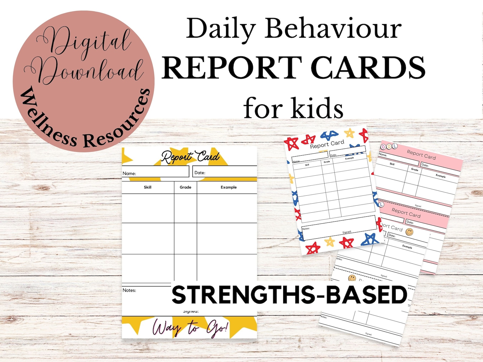 Daily Behaviour Report Card for Kids, Self-esteem Resource, Strengths ...