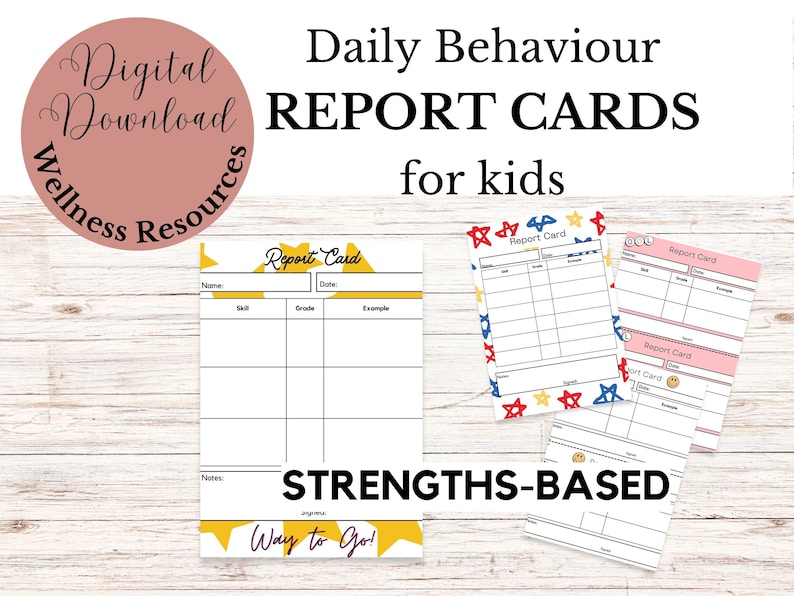 Daily Behaviour Report Card for Kids, Self-esteem Resource, Strengths ...