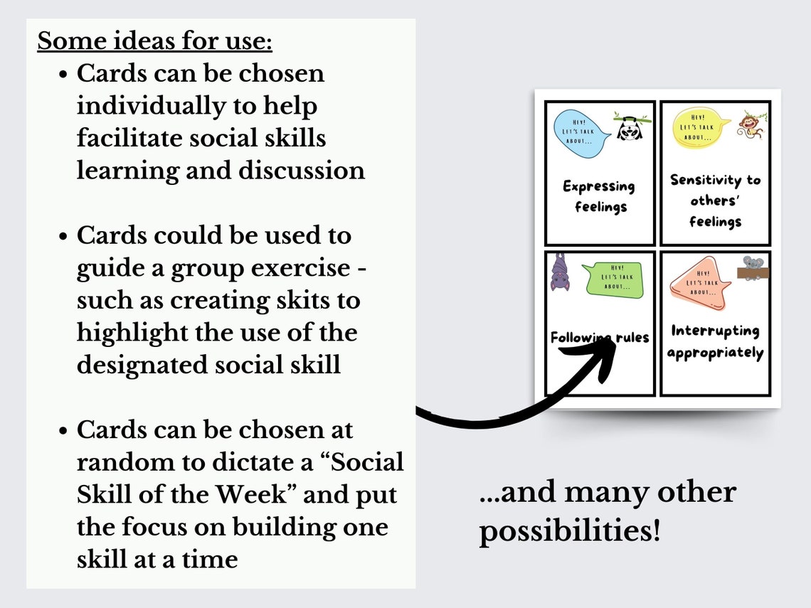 Social Skills List Flashcards - Etsy