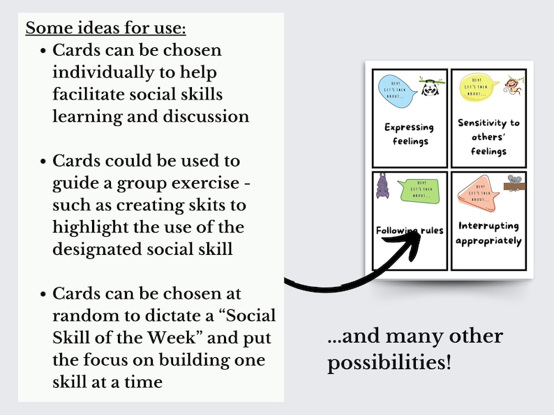 Social Skills List Flashcards - Etsy