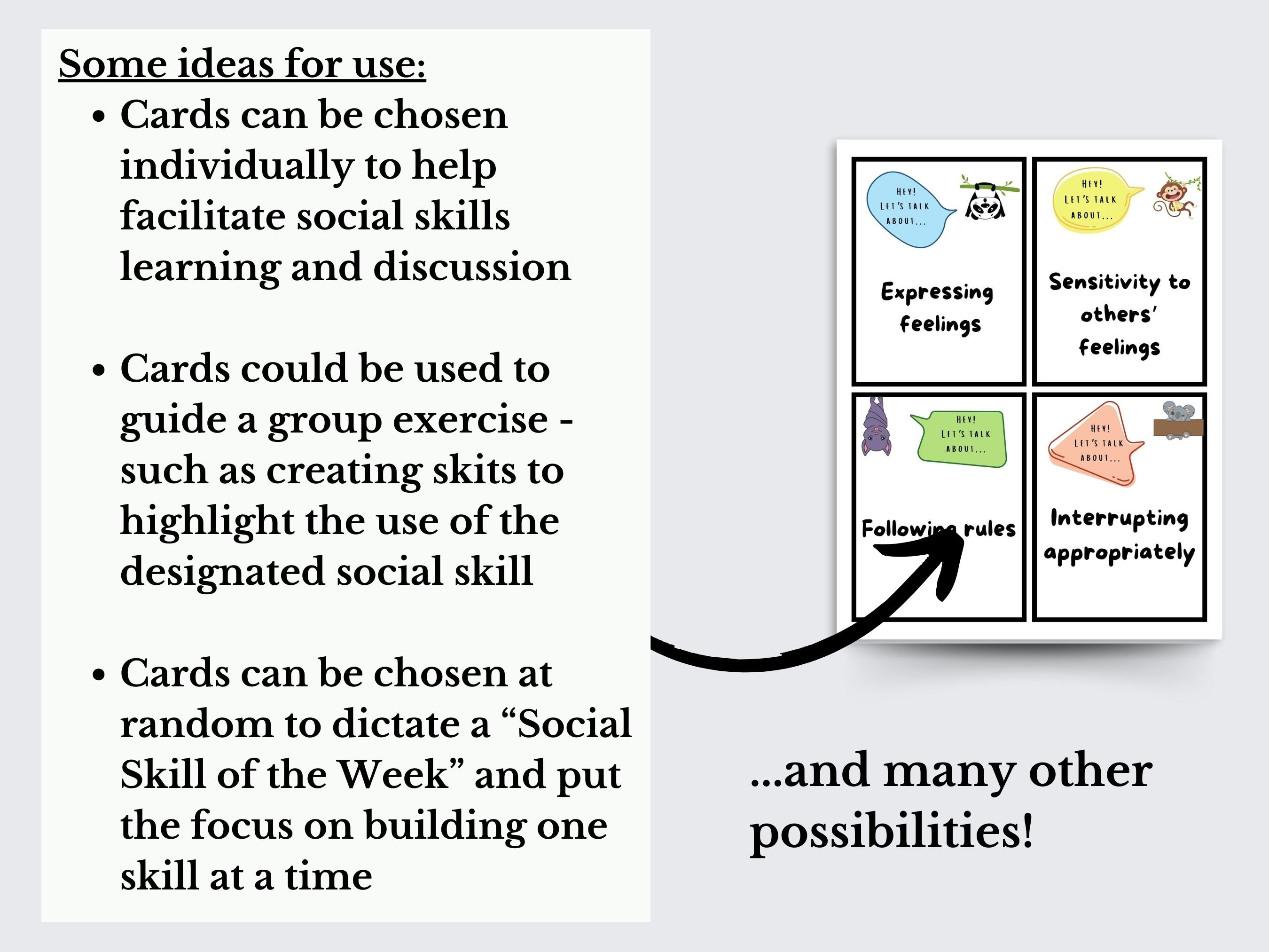 Social Skills List Flashcards - Etsy