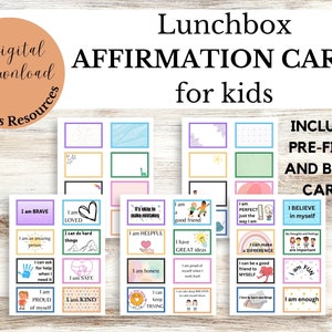 Affirmation Cards Lunchbox Notes for Kids - Etsy