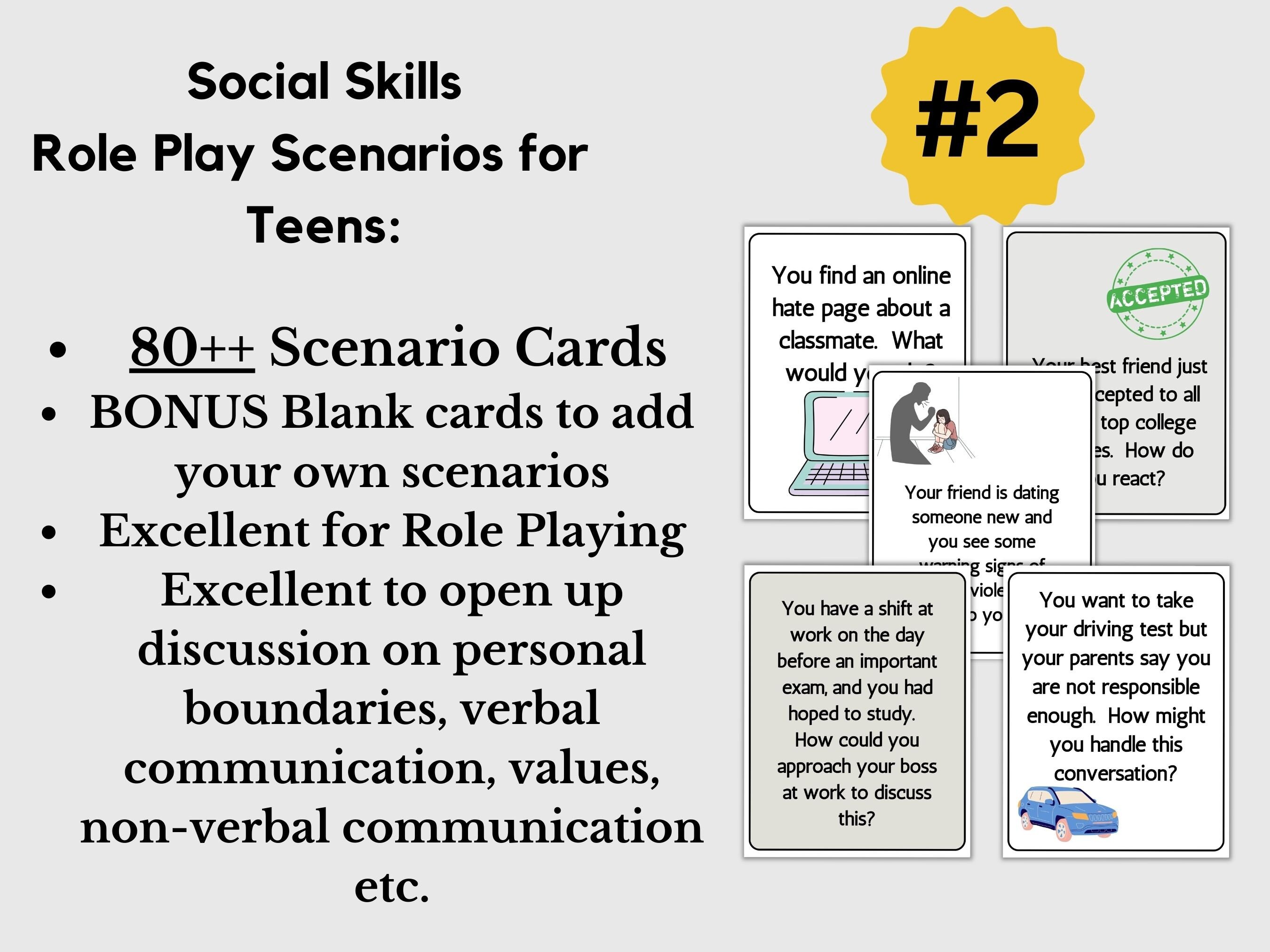 Social Skills MEGA BUNDLE Role Playing Flashcards Games Discussion ...