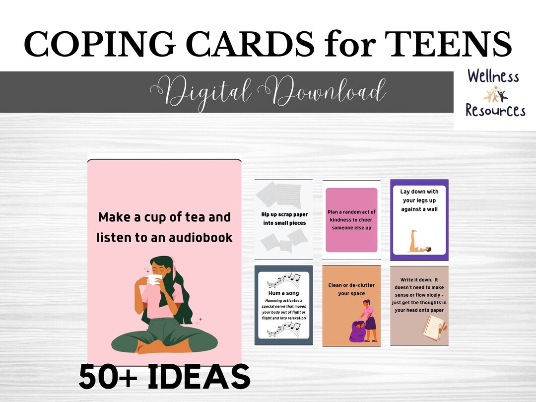 Coping Cards for Teens, Coping Skills for Anxiety Depression - Etsy