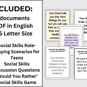 Social Skills Bundle for Teens, Role-playing, Discussion Questions ...