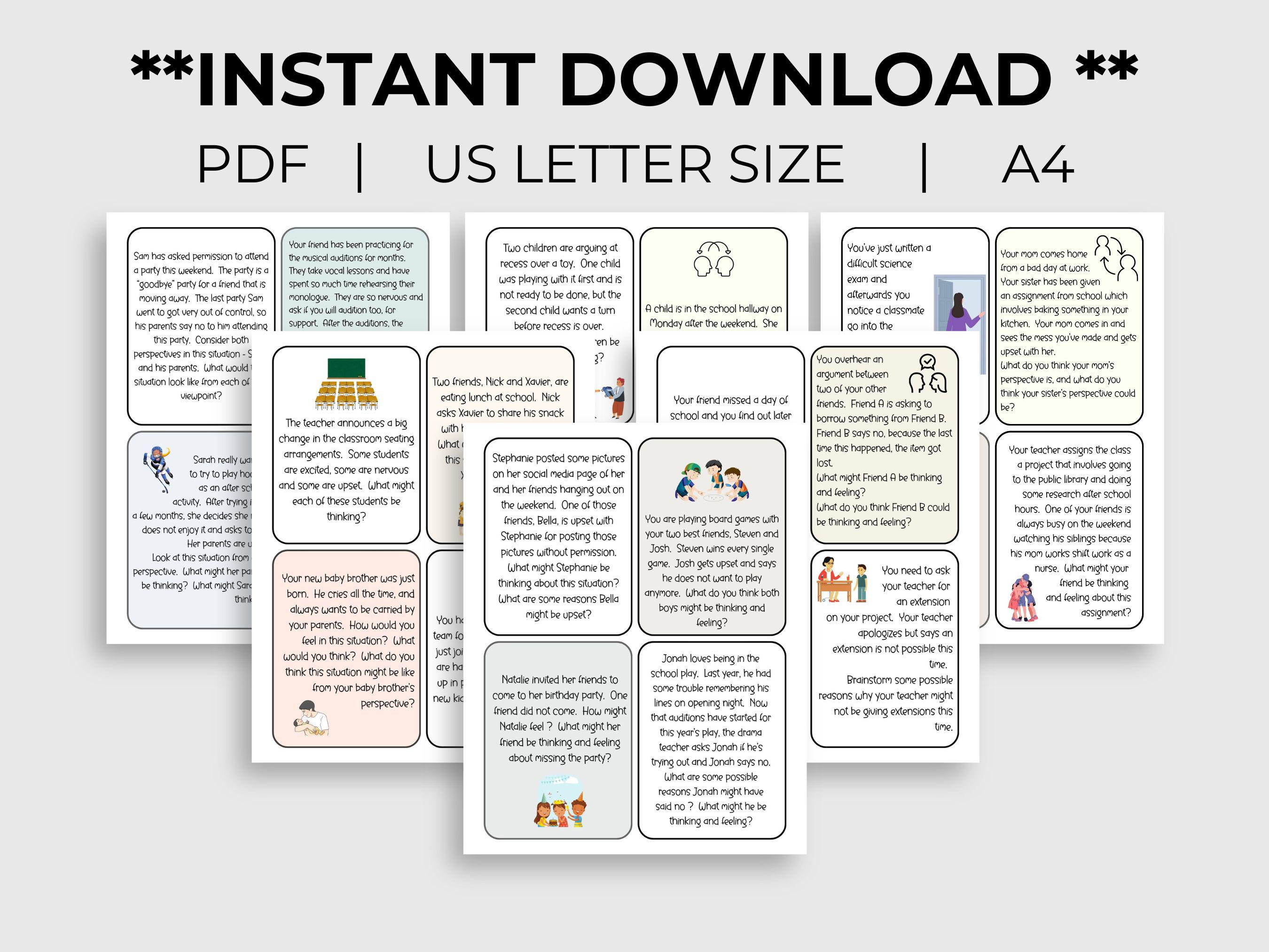 Social Skills Flashcards, Perspective Taking, Making Inferences - Etsy