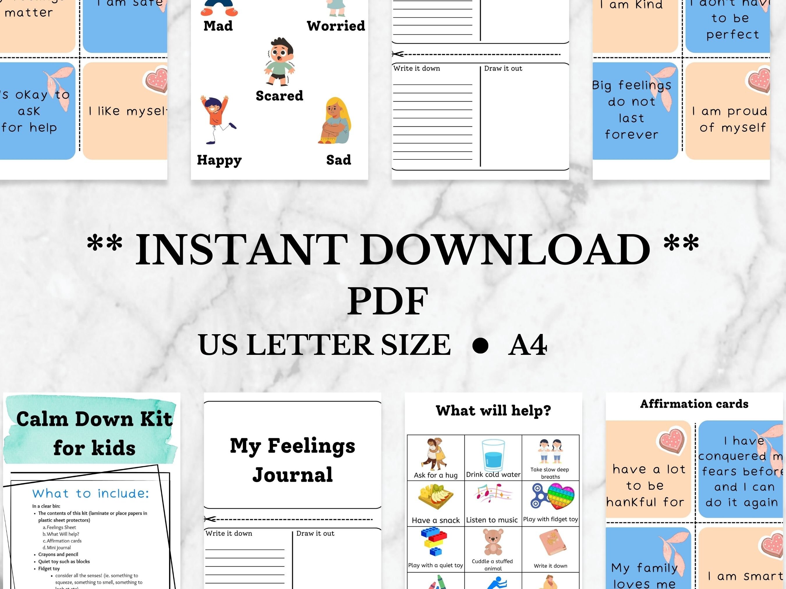 Calm Down Kit for Kids , Calming Corner Resource, Emotional Regulation ...