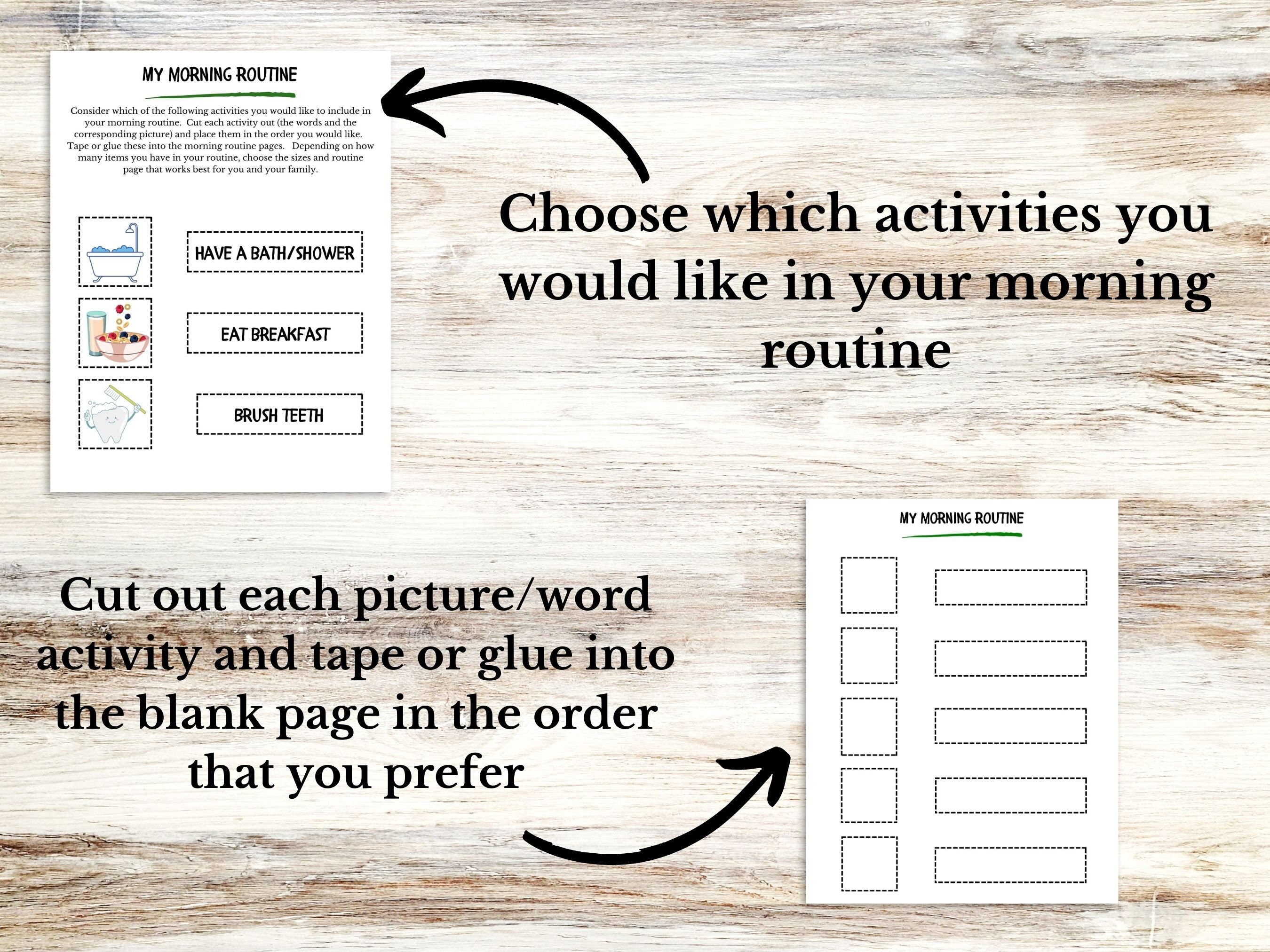 Morning Routine Worksheet for Kids - Etsy