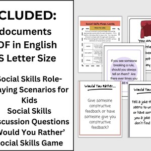 Social Skills Bundle FOR KIDS, Role-playing Scenarios, Flashcard Games ...