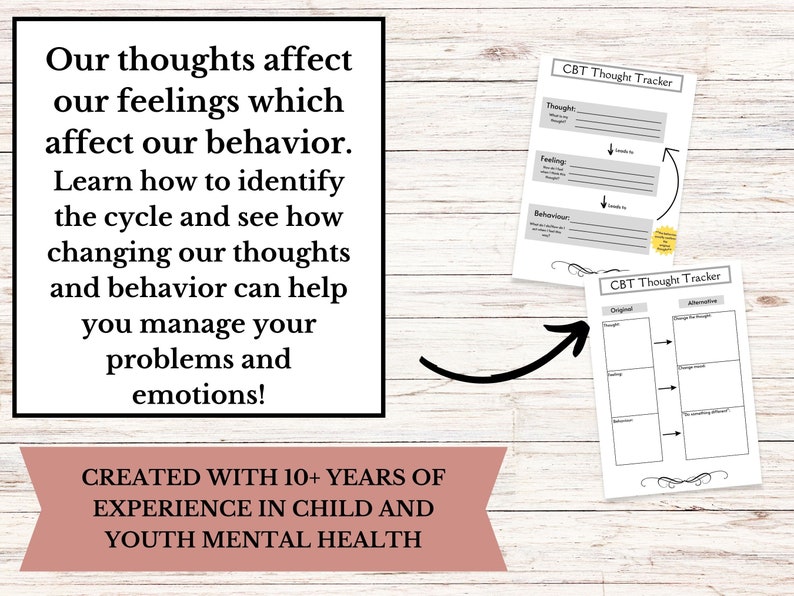 CBT Worksheet Mental Health Printable Chart, Cognitive Behavioural ...