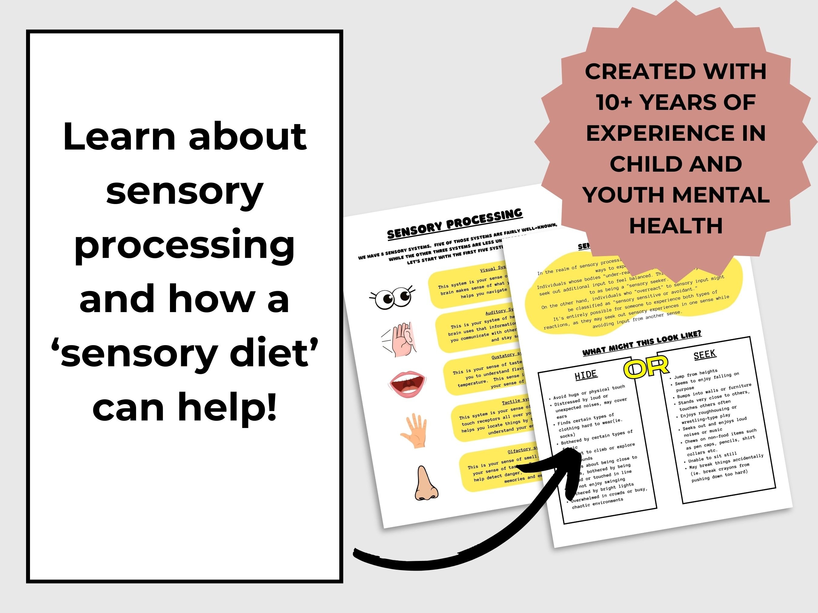 Sensory Processing Worksheets, Sensory Diet Planner - Etsy