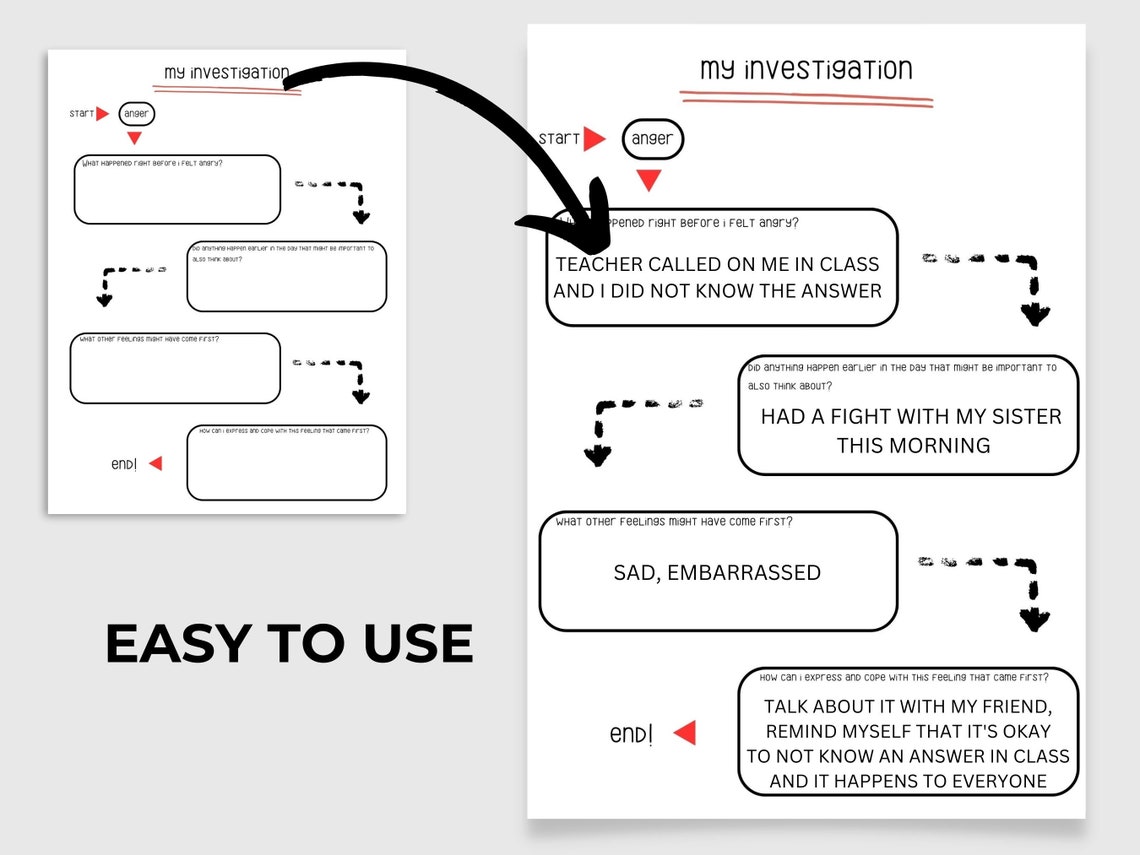Anger Worksheets for Kids, Feelings Detective, Anger Coping Skills ...