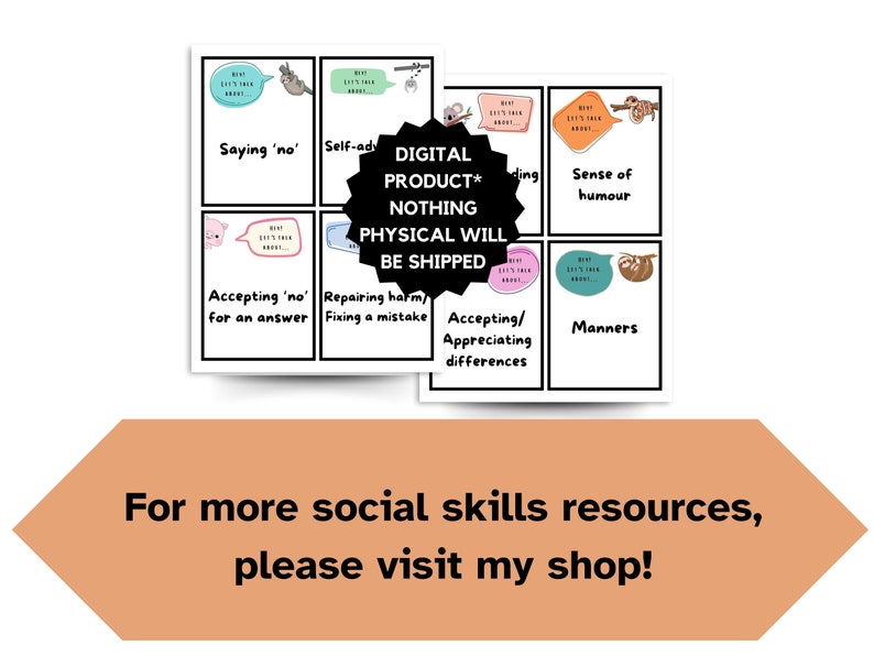 Social Skills List Flashcards - Etsy